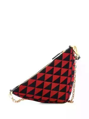 Prada Symbol Triangle Jacquard Bag - Black