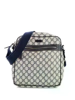Gucci Front Zip Messenger Gg Coated Canvas Medium Crossbody Bag