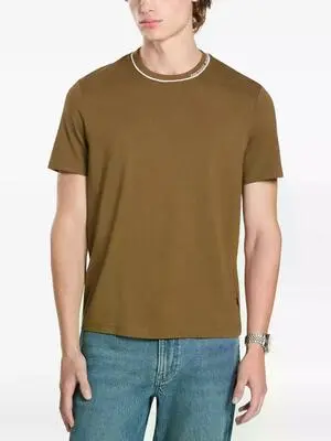 Michael Kors Logo Trim Cotton Jersey T-shirt - Brown