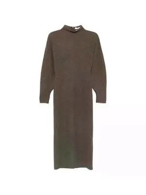 Max Mara Balloon Sleeve Midi Dress - Brown