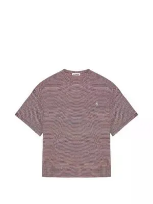 JIL SANDER Striped Embroidered-logo T-shirt