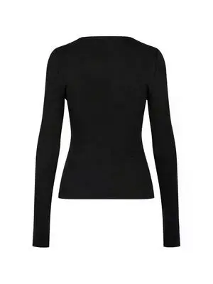 ROTATE BY BIRGER CHRISTENSEN Long-sleeve T-shirt With Logo Patch - Black