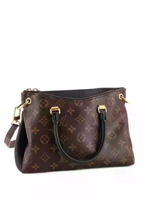 LOUIS VUITTON Monogram Canvas Pallas Tote Shoulder Bag - Black