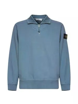 Stone Island Brushed Organic Cotton Fleece Sweatshirt - Blue