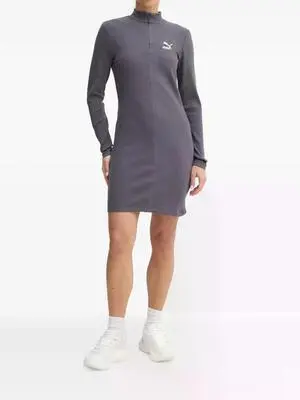 PUMA Ribbed Knit Long Sleeve Mini Dress