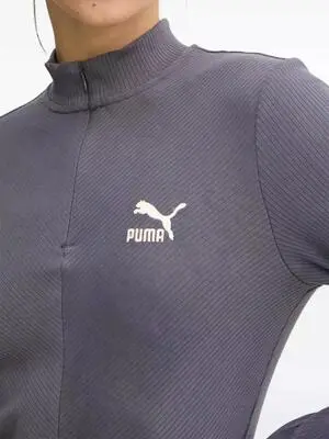 PUMA Ribbed Knit Long Sleeve Mini Dress