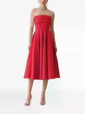 FRAMBOISE Napea Strapless Corset-style Midi Dress - Red