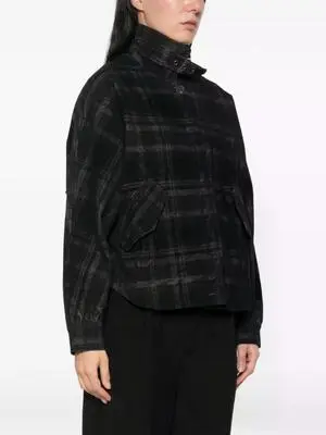 PSOPHIA Check-print Buckled-collar Jacket