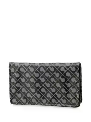 GHERARDINI Logo-print Leather Cosmetic Bag - Black