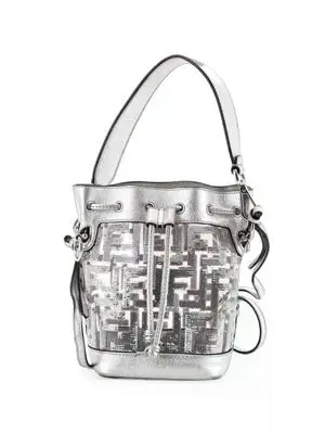 Fendi Mon Tresor Sequined Zucca Embroidered Pvc Mini Bucket Bag