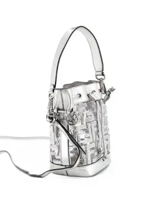 Fendi Mon Tresor Sequined Zucca Embroidered Pvc Mini Bucket Bag