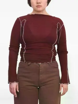 BASERANGE Omato Contrast-stitch T-shirt