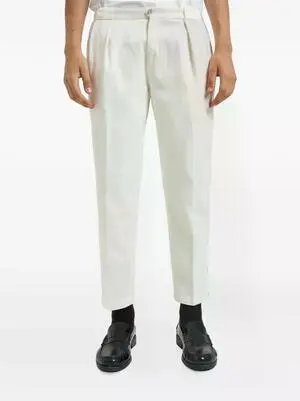 BRIGLIA 1949 Pleated Tapered Trousers - White