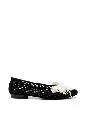 HEAVENLY JELLY Embellished Laser-cut Ballet Flats