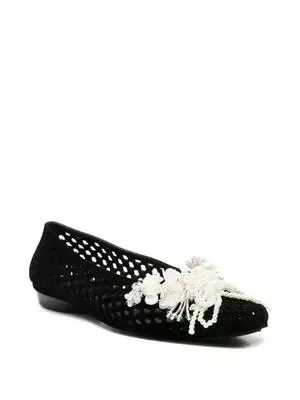 HEAVENLY JELLY Embellished Laser-cut Ballet Flats
