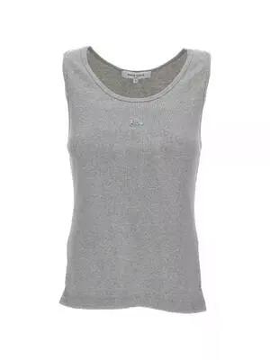 Maison Kitsuné Ribbed Knit Logo Patch Sleeveless Top