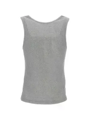 Maison Kitsuné Ribbed Knit Logo Patch Sleeveless Top