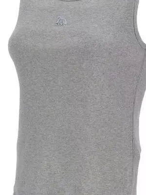 Maison Kitsuné Ribbed Knit Logo Patch Sleeveless Top
