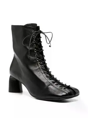HALMANERA Leather Lace-up Ankle Boots