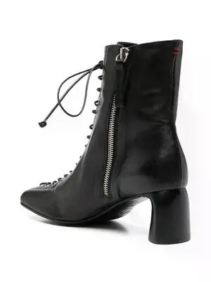 HALMANERA Leather Lace-up Ankle Boots