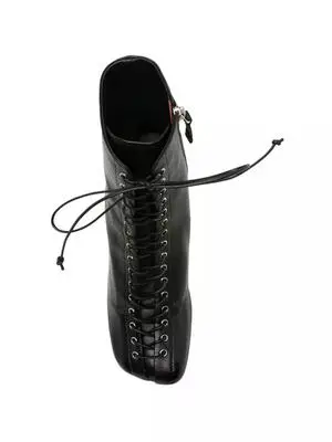 HALMANERA Leather Lace-up Ankle Boots
