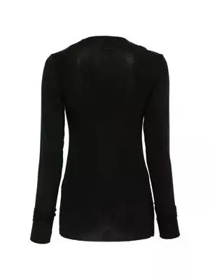 Masnada Jersey Pussy-bow Long-sleeve Top