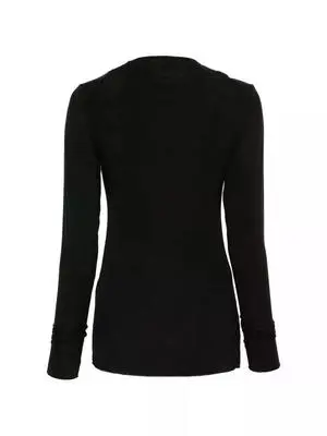 Masnada Jersey Pussy-bow Long-sleeve Top