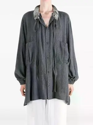 Y’s Drawstring-collar Oversized Shirt