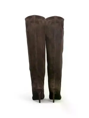 FABIO RUSCONI Suede Pointed-toe Knee-high Boots