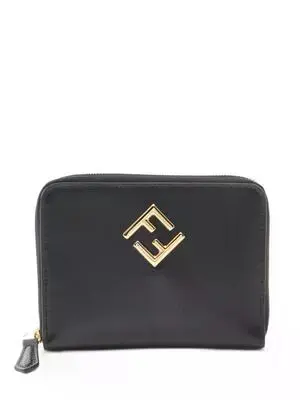 Fendi 2020s Ff Diamond Leather Wallet - Black