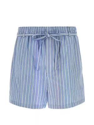 Saint Laurent Striped Embroidered Cotton Shorts