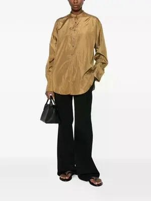 THE ROW Band-collar Silk Shirt