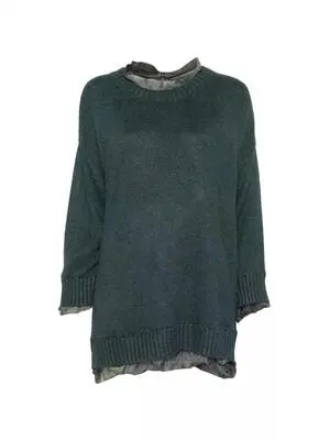 Masnada Layered Effect Ribbed Trim Sweater