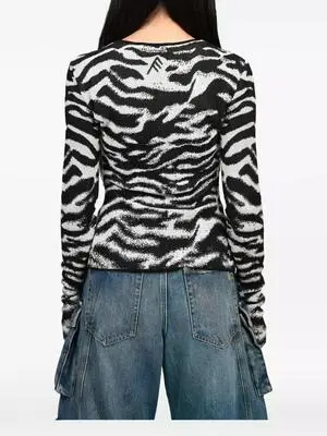 Attico Zebra-jacquard Button-up Cardigan