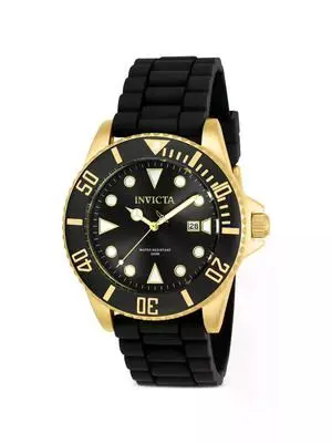 INVICTA Pro Diver Chronograph Watch With Silicone Strap - Black