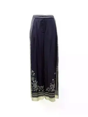 ALEMAIS Silk Wide Leg Pants - Blue