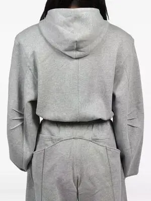 Attico Logo Embroidered Zip Hoodie - Grey