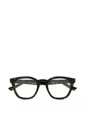 Gucci Tortoiseshell-effect Round-frame Glasses
