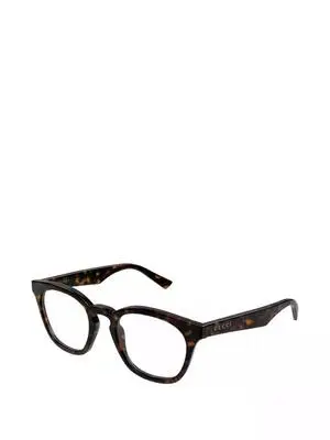 Gucci Tortoiseshell-effect Round-frame Glasses