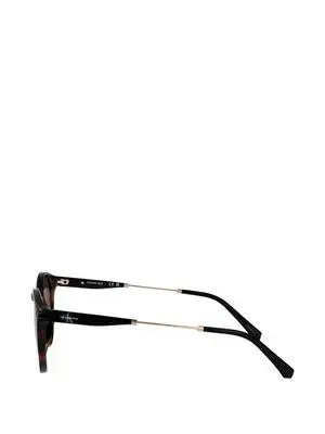 Calvin Klein Tortoiseshell-effect Round-frame Sunglasses
