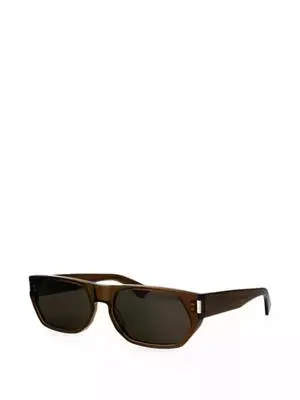 Saint Laurent Geometric Frame Sunglasses - Brown