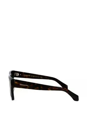 FERRAGAMO Tortoiseshell-effect Rectangle-frame Sunglasses - Brown