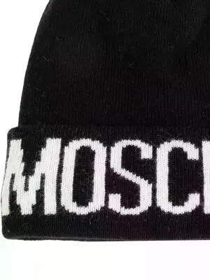 Moschino Intarsia Beanie Hat - Black