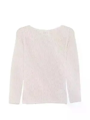Alpha Studio Open-knit Long-sleeve Sweater - Neutrals