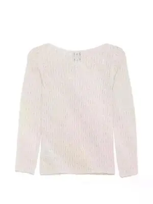 Alpha Studio Open-knit Long-sleeve Sweater - Neutrals