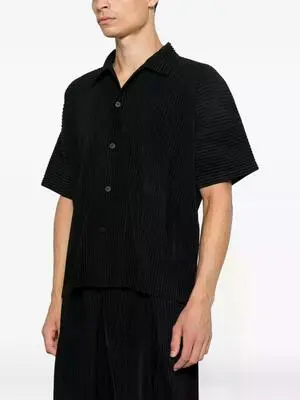 Issey Miyake Pleated Shortsleeved Shirt - Black