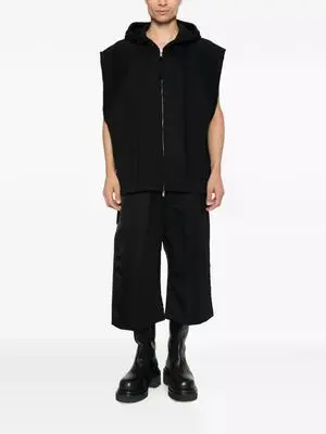 THOM KROM Sleeveless Zip-up Hoodie - Black