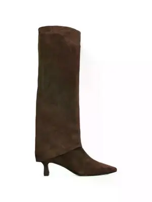 THE SELLER Fold-over Pointed-toe Boots - Brown