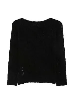 Alpha Studio Open-knit Boat-neck Sweater