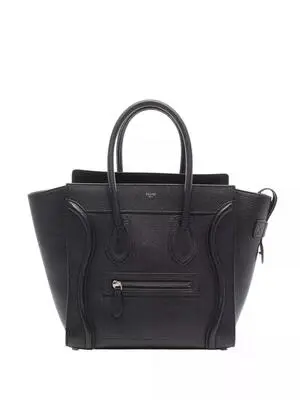 Celine 2000-2026 Micro Drummed Calfskin Luggage Tote Bag - Black